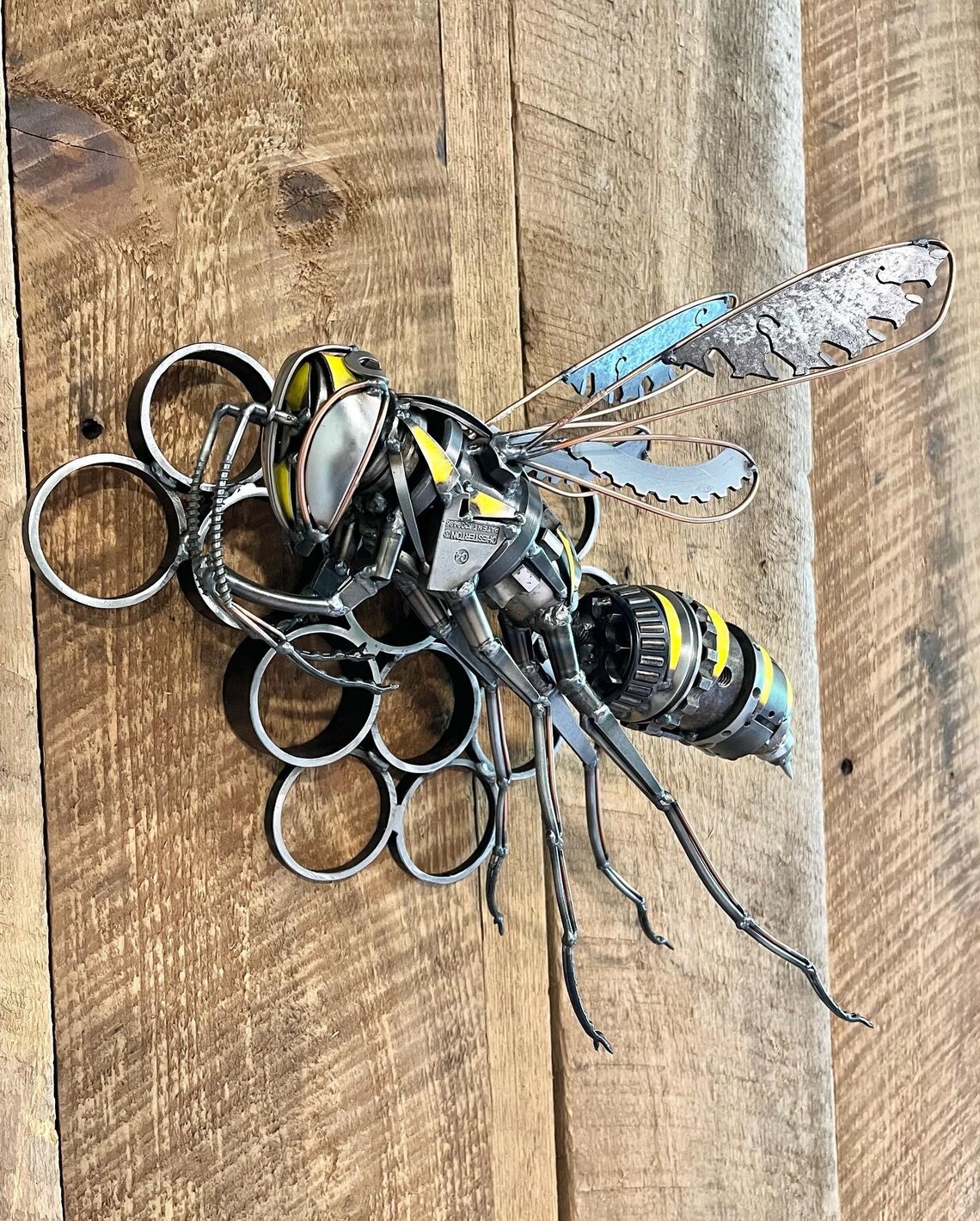 Flying Paper Wasp Metal Sculpture. - Etsy