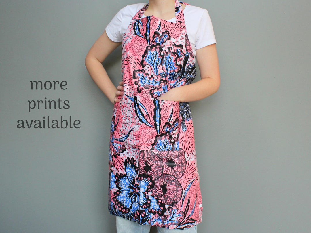 Fair Trade Ankara Apron With Pocket : Handmade Cotton Hostess Apron ...