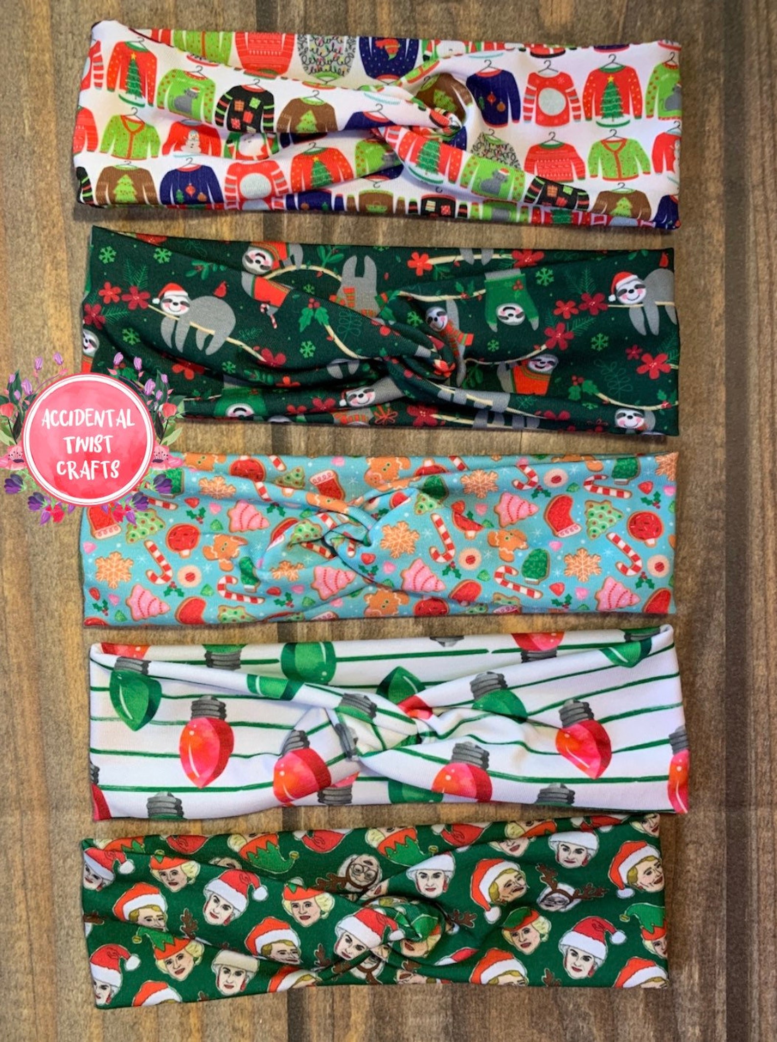 Holiday headbands Christmas & winter knotted headbands | Etsy