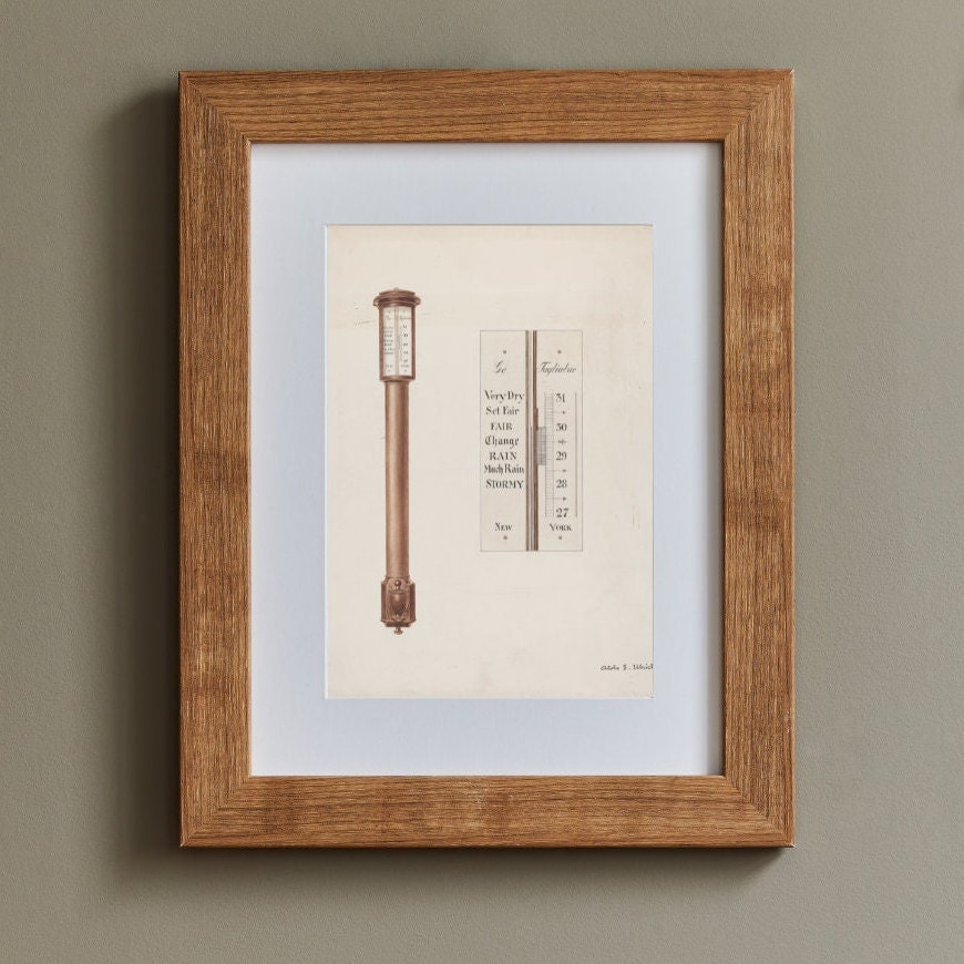 Vintage Barometer Print, Digital Download, Watercolor, Wall Art - Etsy
