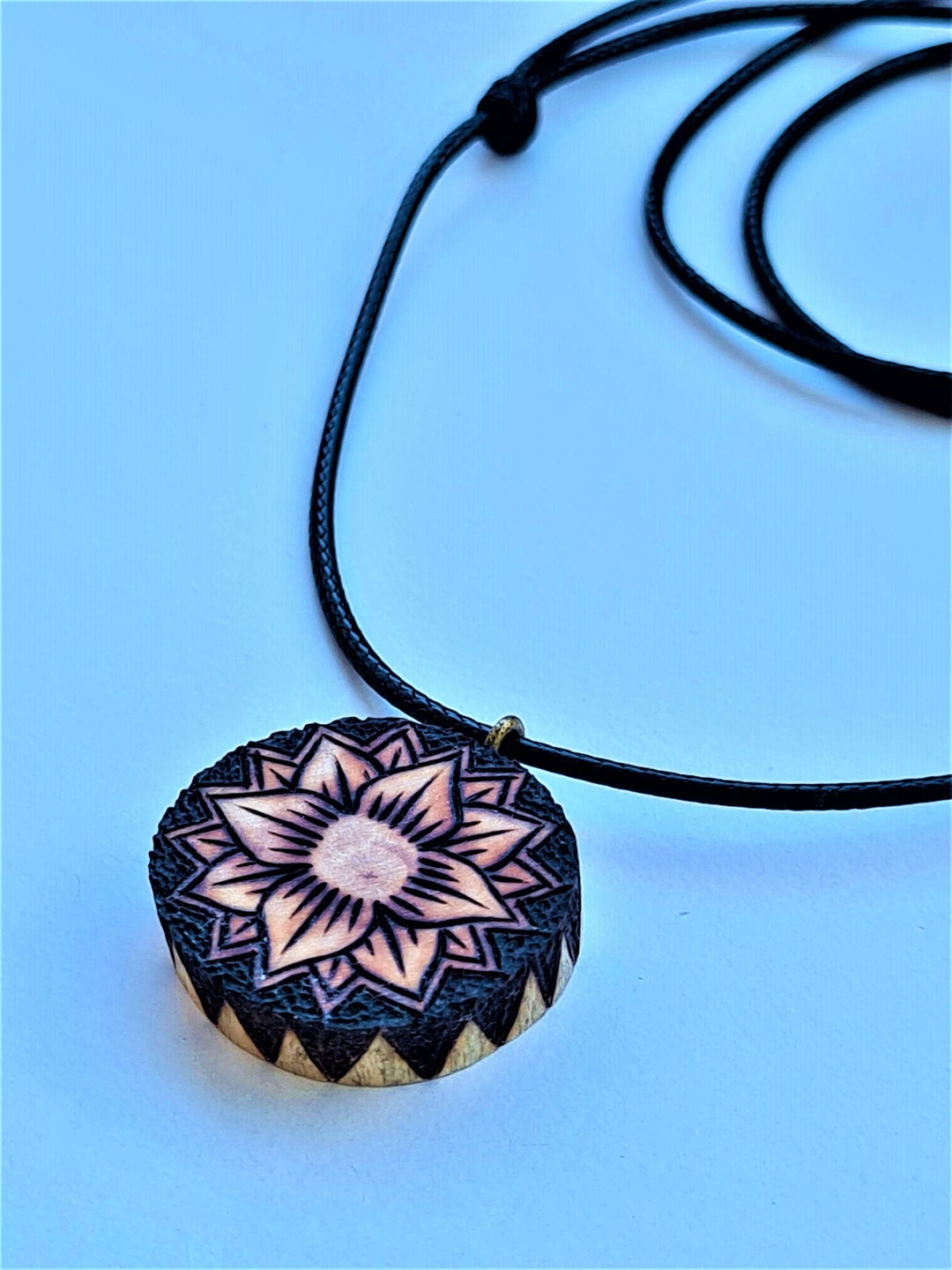 Wood Necklace. Shaman Amulet. Pagan Jewelry. Pyrography Art ...