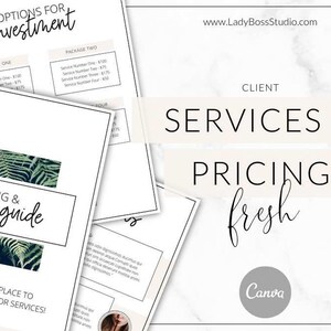 Canva Pricing and Services Templates Fresh New Client packs | Etsy