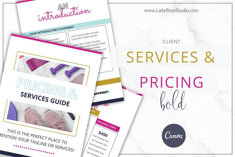 Canva Services and Pricing Templates, Bold, New Client Packs, DIY ...