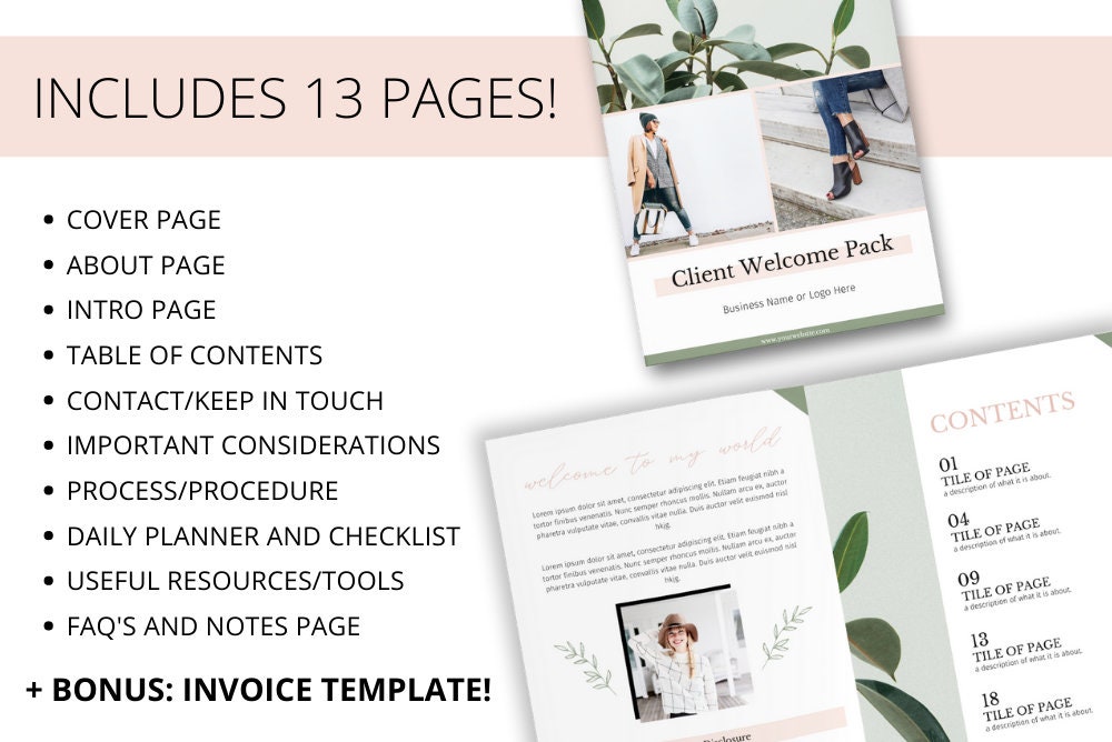 Ebook Template Client Welcome Pack Workbook Template Canva | Etsy