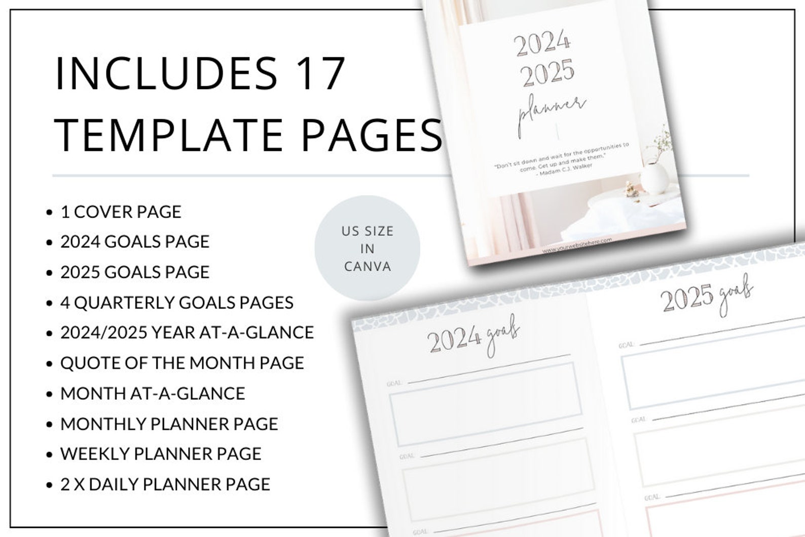 Canva Planner Template, Canva Template, DIY Planner Template, Canva ...
