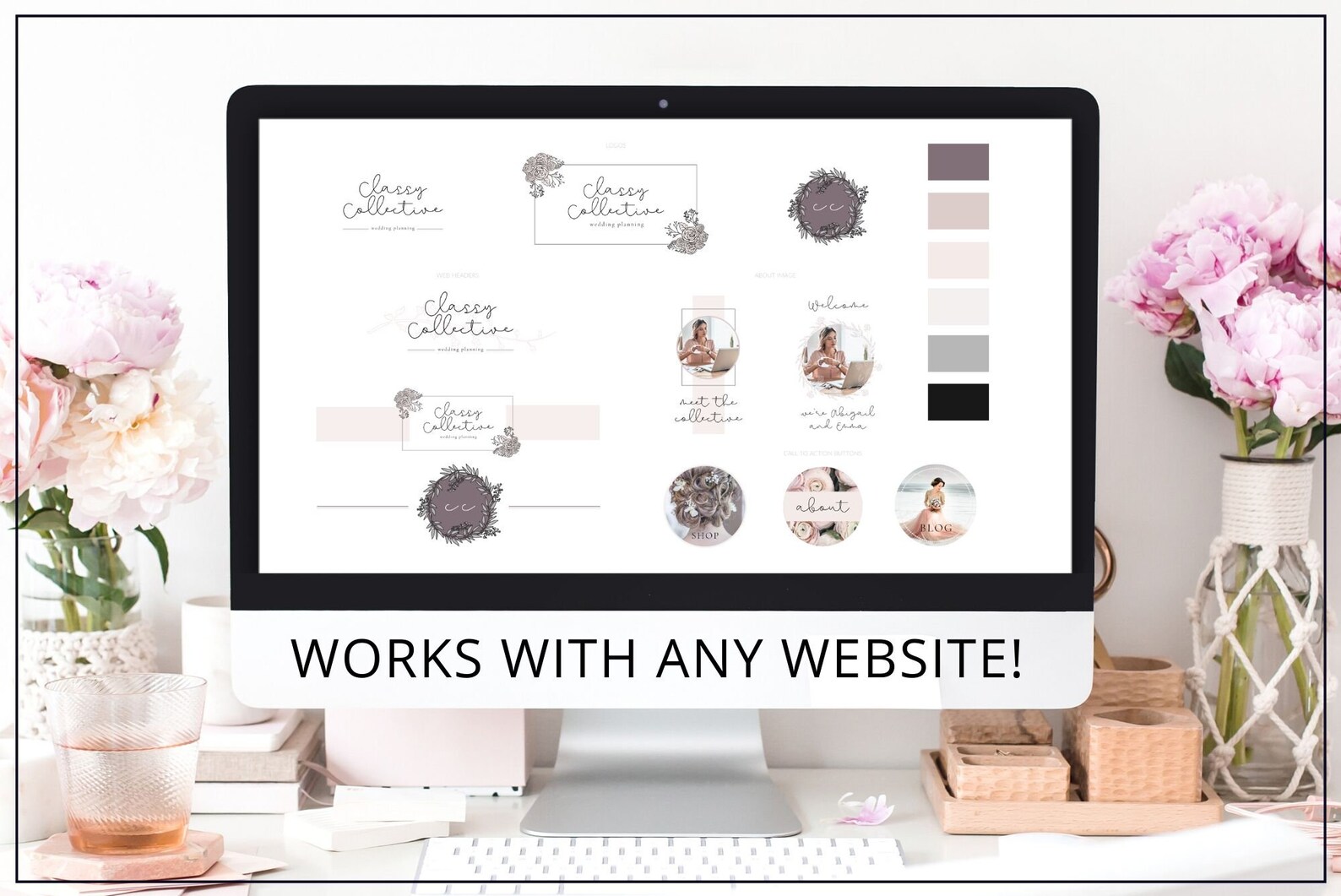 Website Branding Kit, Logo Kit, Pre-made Logo, Canva Templates, Blog ...