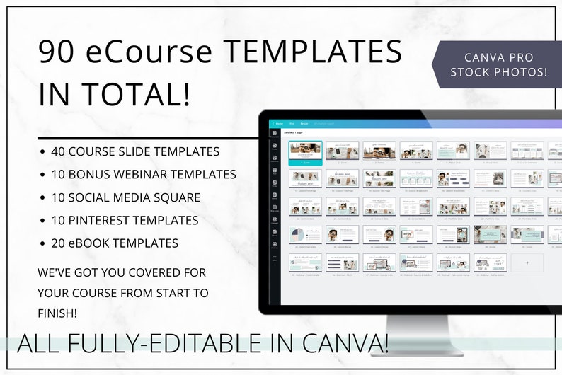 Ecourse Bundle Ecourse Templates Course Template Slide - Etsy