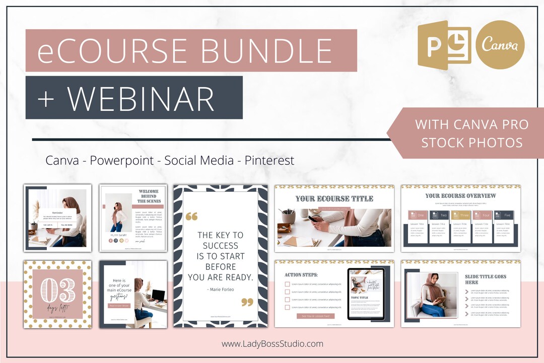 Ecourse Bundle, Ecourse Templates, Slide Deck, Course Presentation ...