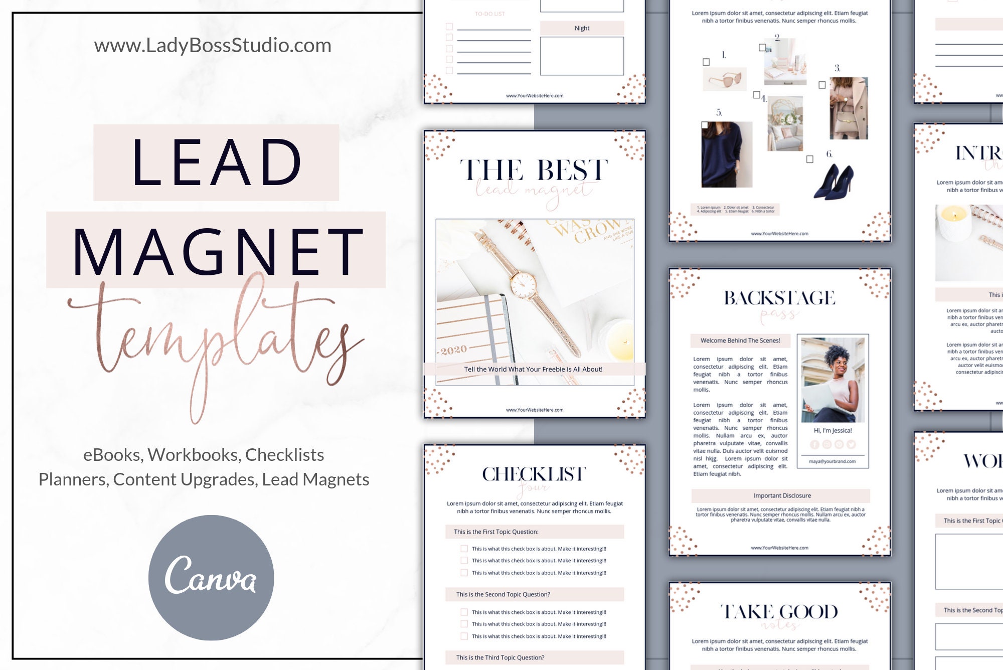 Bundle Lead Magnet Templates Ebook Social Media Templates - Etsy