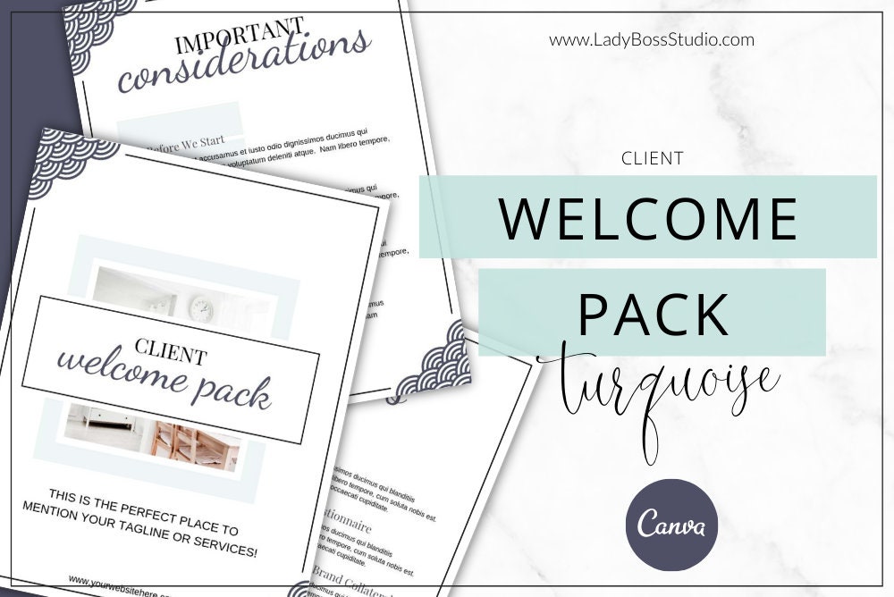 EBook Template Client Welcome Pack workbook template Canva | Etsy