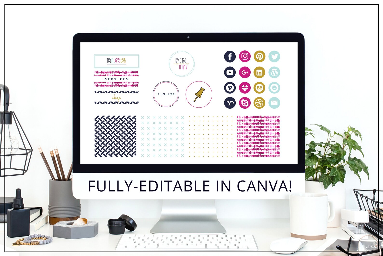 Website Branding Kit Logo Kit Pre-made Logo Canva | Etsy