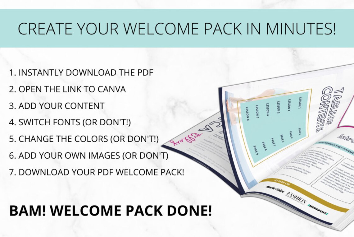 Ebook Template Client Welcome Pack Workbook Template Canva - Etsy