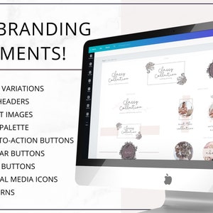 Website Branding Kit, Logo Kit, Pre-made Logo, Canva Templates, Blog ...
