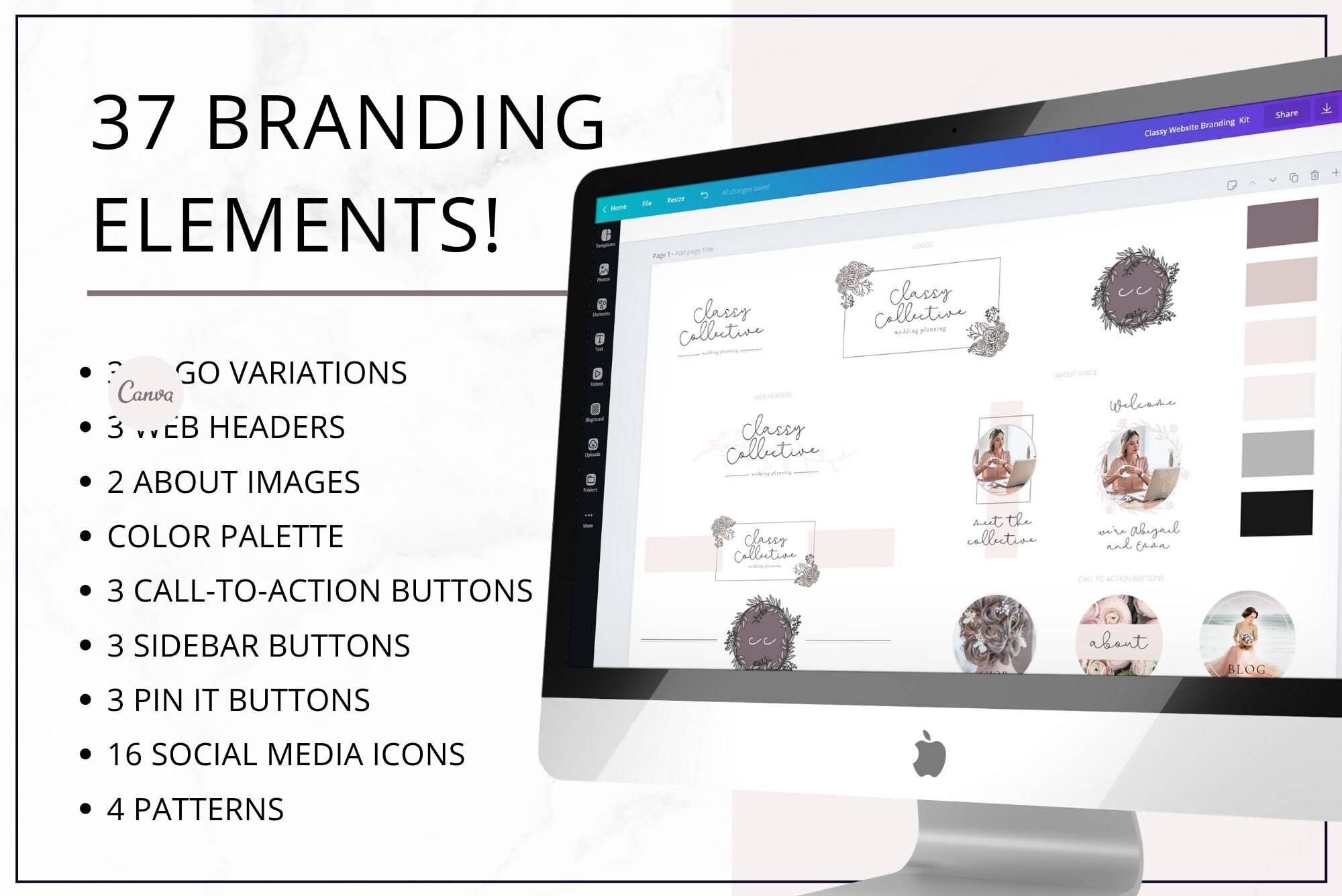 Website Branding Kit, Logo Kit, Pre-made Logo, Canva Templates, Blog ...