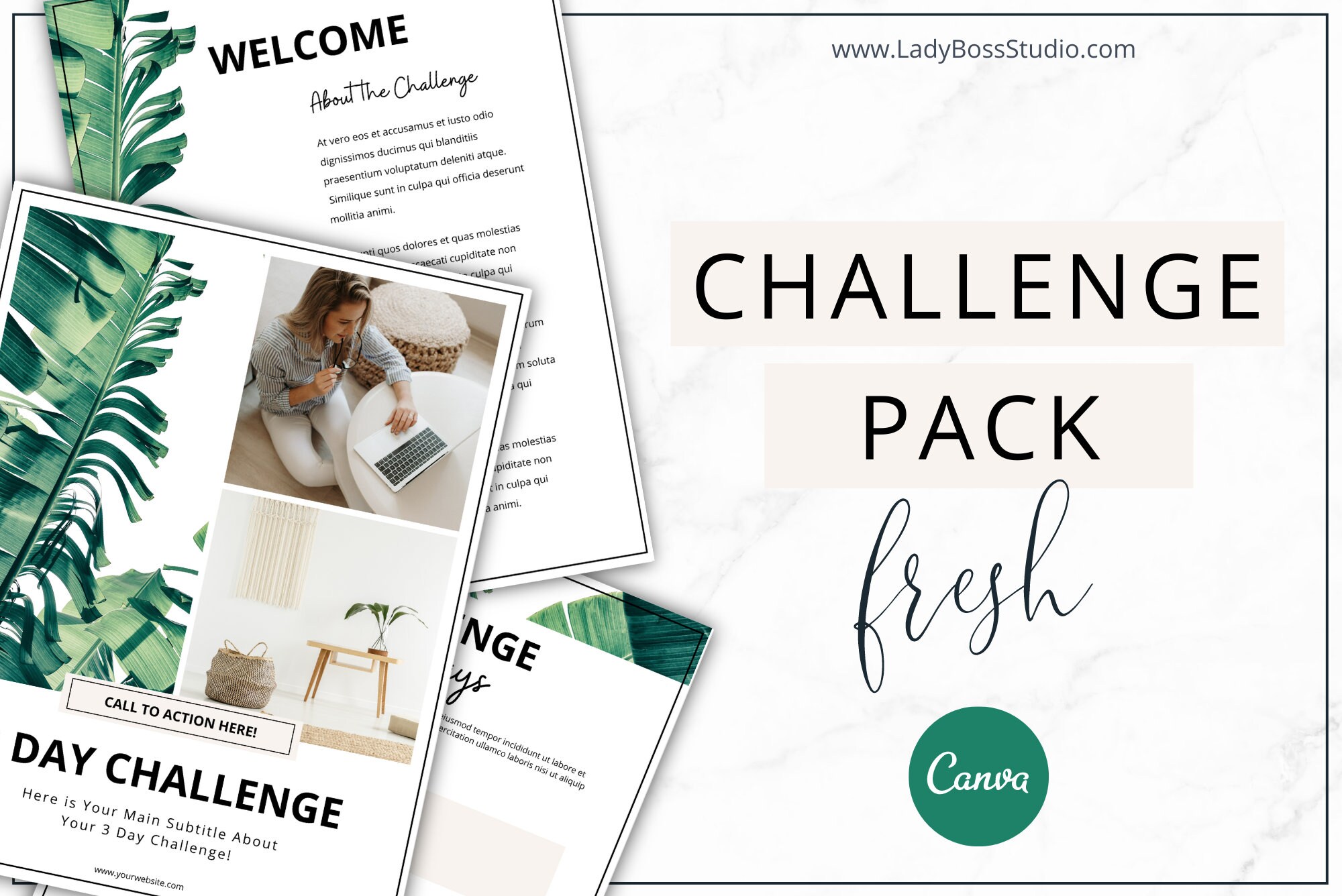 Challenge Template, Lead Magnet, Workbook Template, Freebie, Canva ...