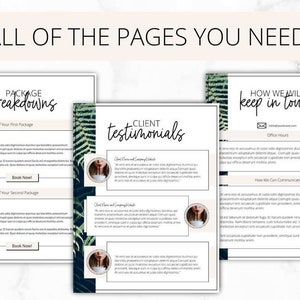 Canva Pricing and Services Templates, Fresh, New Client Packs, DIY ...