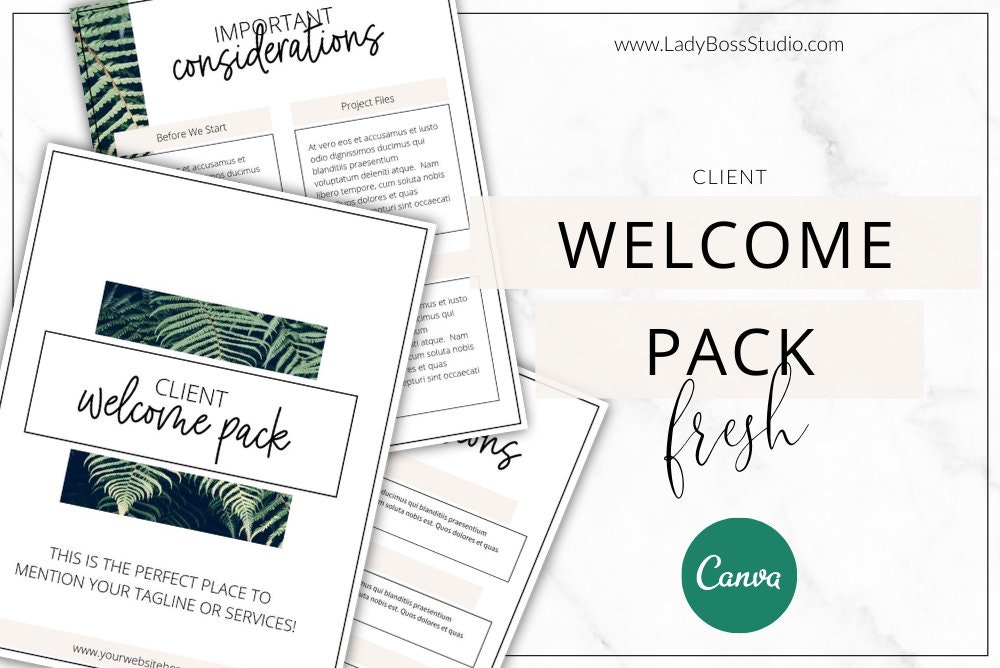 Stationery Design & Templates Client Welcome Pack Workbook Customer ...