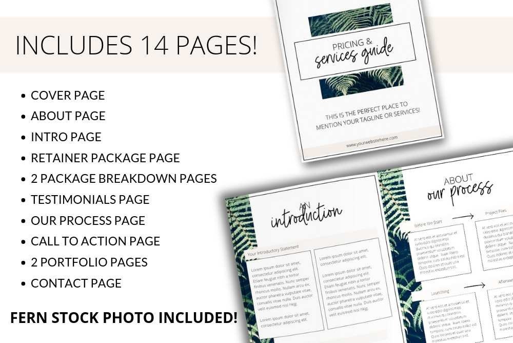 Canva Pricing and Services Templates, Fresh, New Client Packs, DIY ...