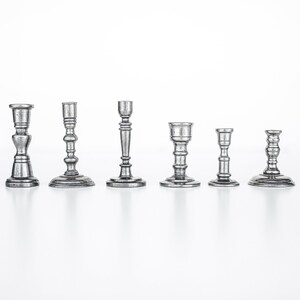 Antique Pewter, Mini Candlesticks Set, Vintage Candle Holder ...