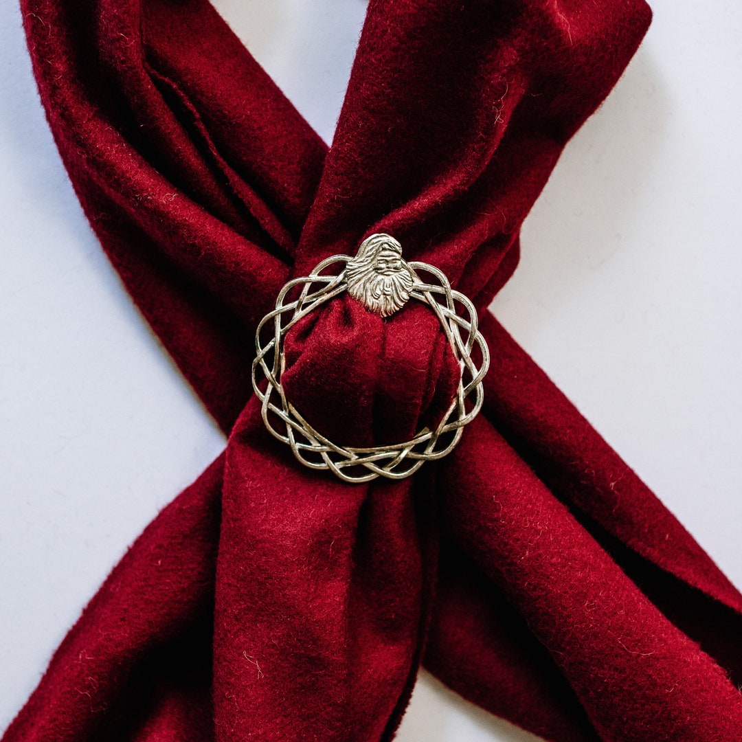 Scarf Ring, Santa Scarf Ring, Scarf Pin, Scarf Slide, Scarf Clip, Scarf ...