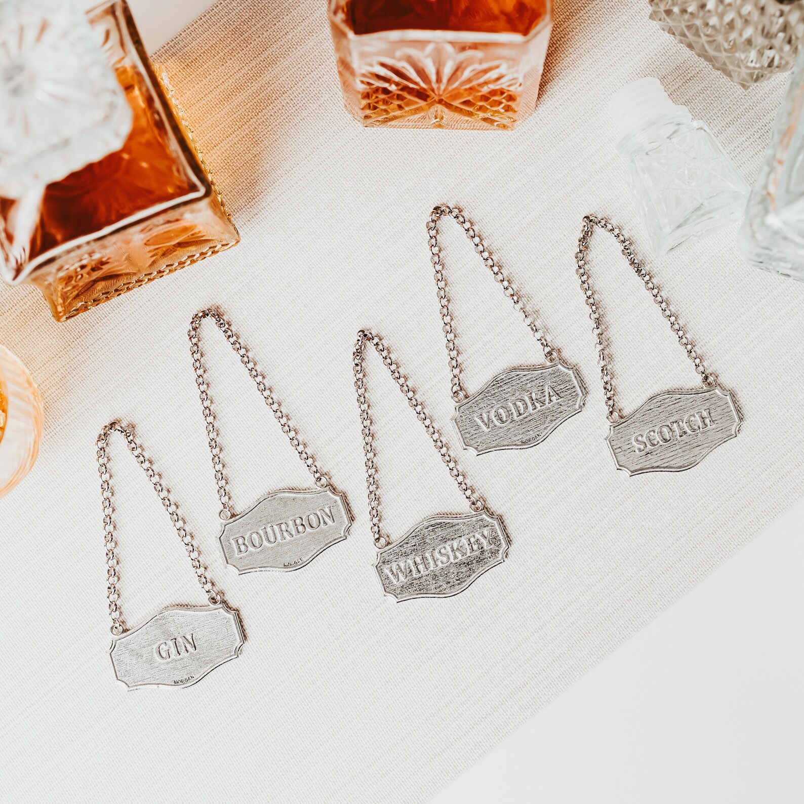 Pewter Decanter Tags, Bar Gift Set, Decanter Tags, Liquor Tags, - Etsy