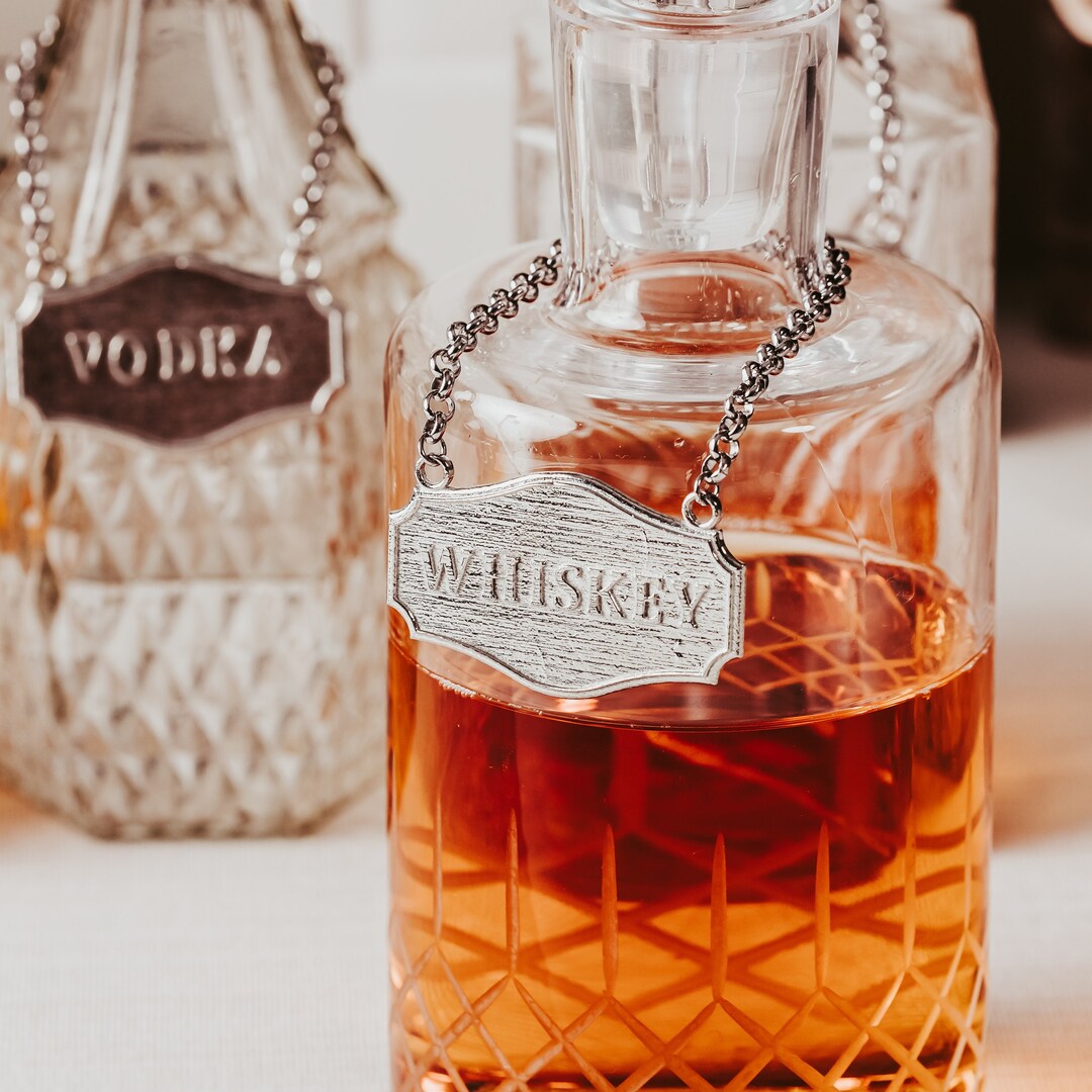 Handcrafted Pewter Decanter Tag: Whiskey Label - Etsy