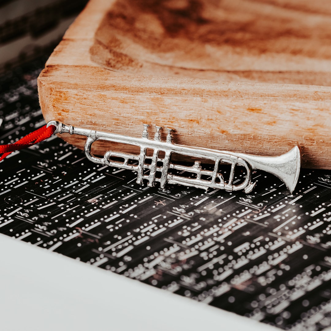 Hand Cast Pewter Trumpet Christmas Ornament - Etsy