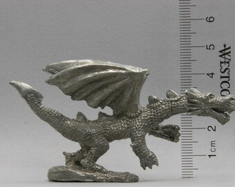 Medium Pewter Dragon Rearing Unpainted Mini, 28mm Scale,tabletop RPG ...
