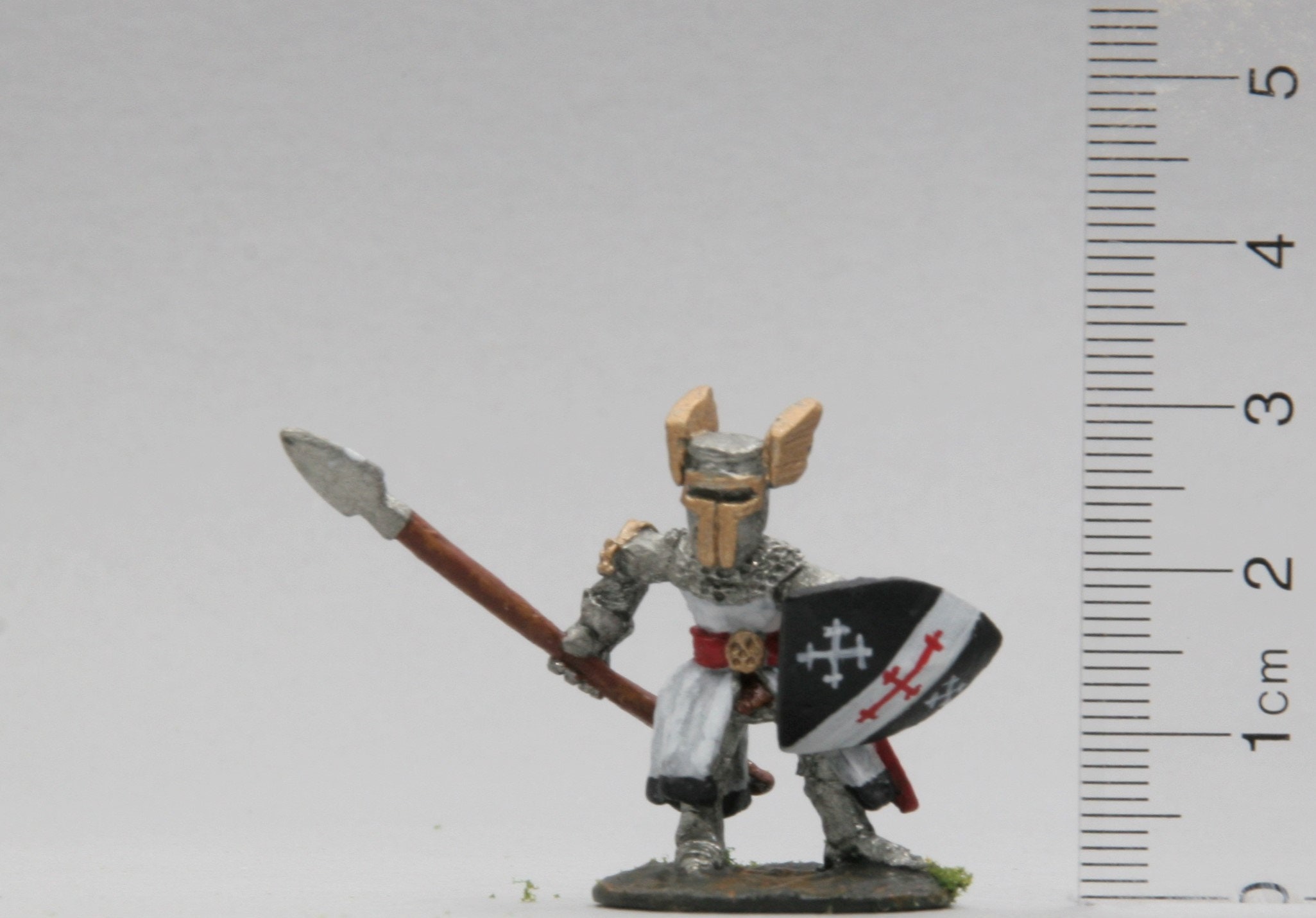 Fighter chainmail with spear and shield unpainted mini 28mm | Etsy