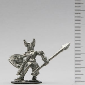 Fighter, Chainmail With Spear and Shield Unpainted Mini, 28mm Scale ...