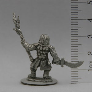 Human Druid With Scimitar and Staff Unpainted Mini, 28mm Scale,tabletop ...