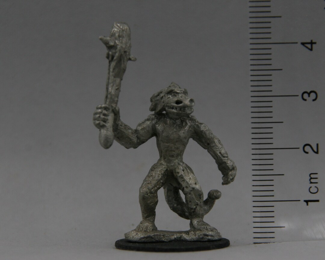 Troglodyte With Club Unpainted Mini, 28mm Scale,tabletop RPG Miniature ...