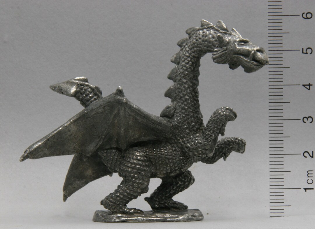 Medium Pewter Dragon Rearing Unpainted Mini, 28mm Scale,tabletop RPG ...