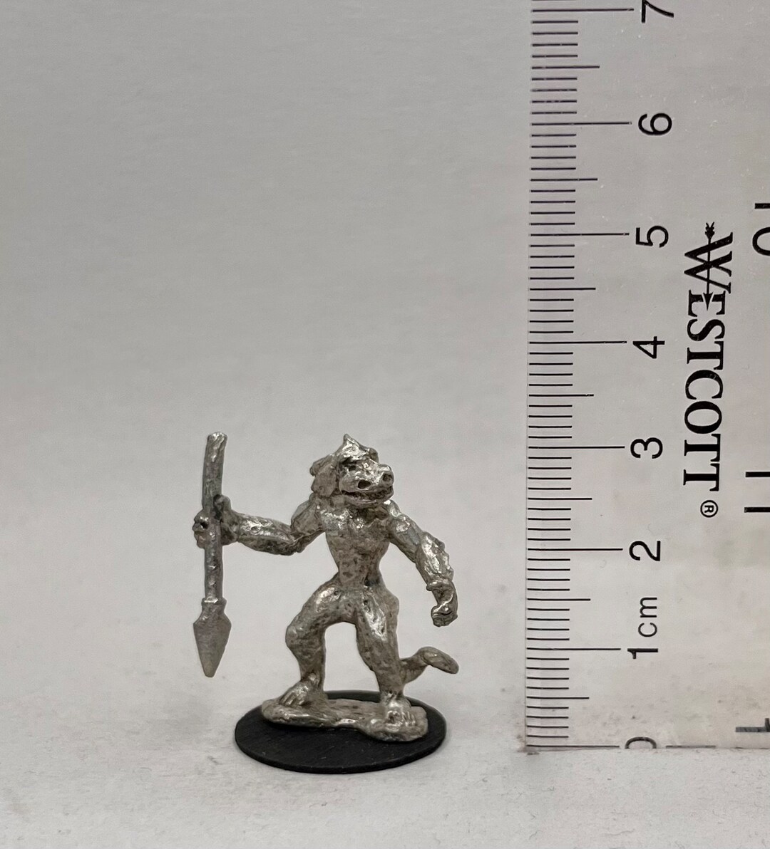 Troglodyte With Spear Unpainted Mini, 28mm Scale,tabletop RPG Miniature ...