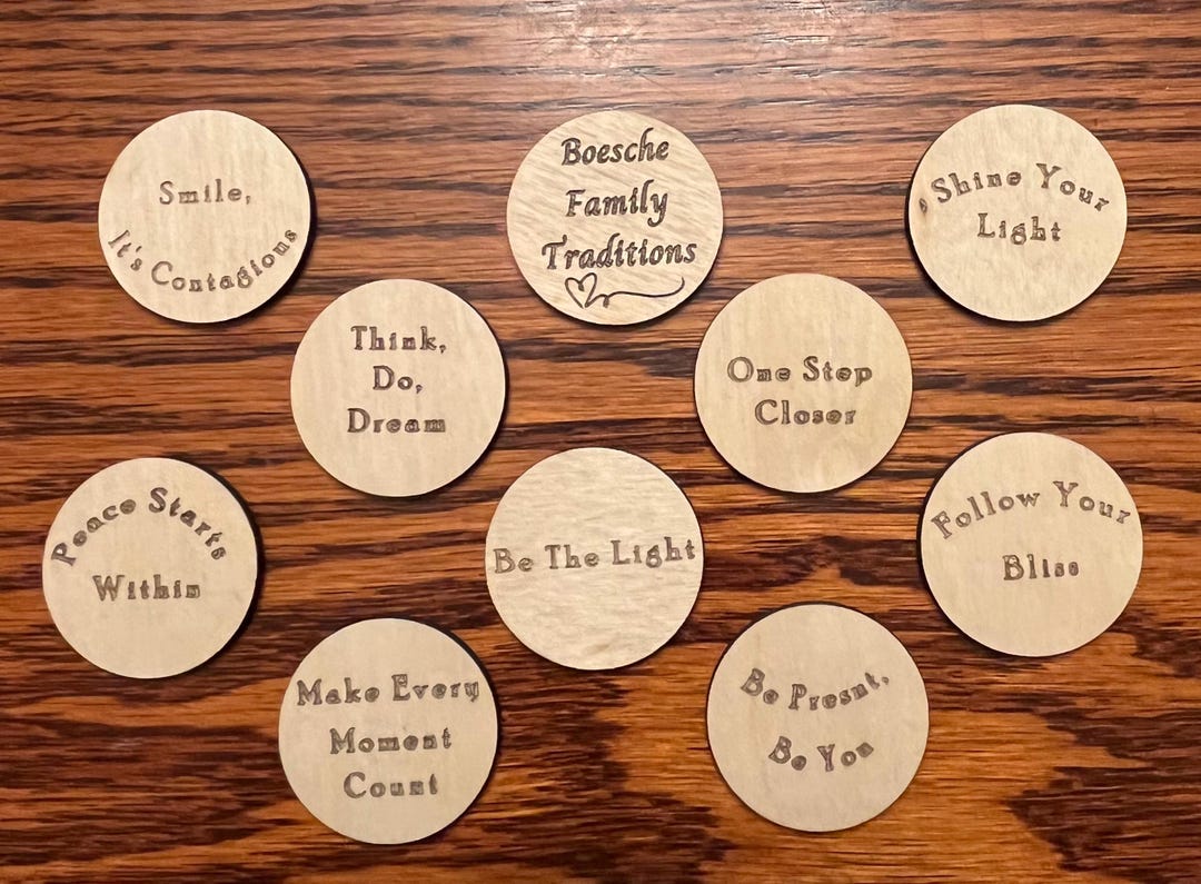 Custom Wooden Message Tokens: Business & Personal Gifts - Etsy