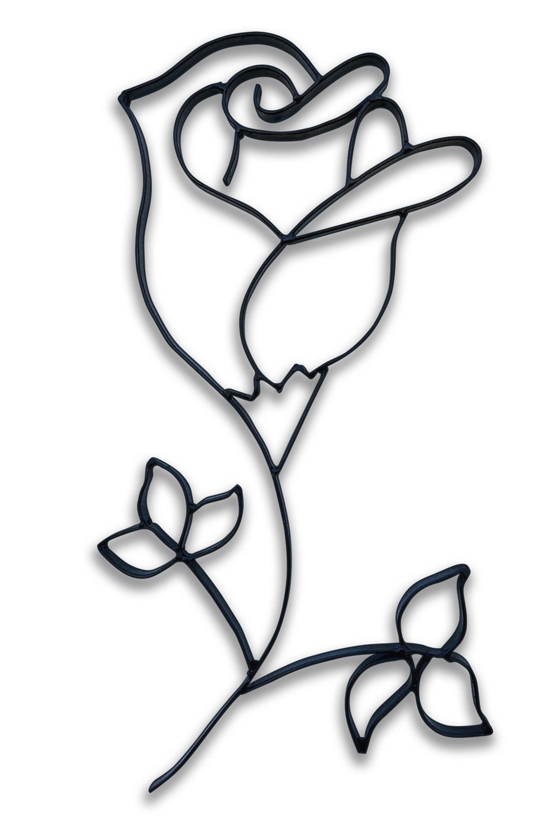 Rose Metal Art or Rose Wall Décor With Leaves - Etsy