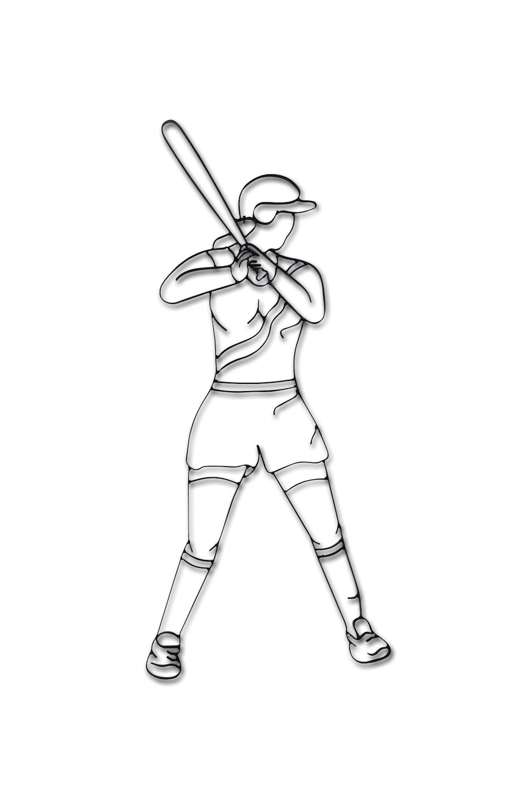 Female Softball Player Metal Wall Décor and Sculpture - Etsy