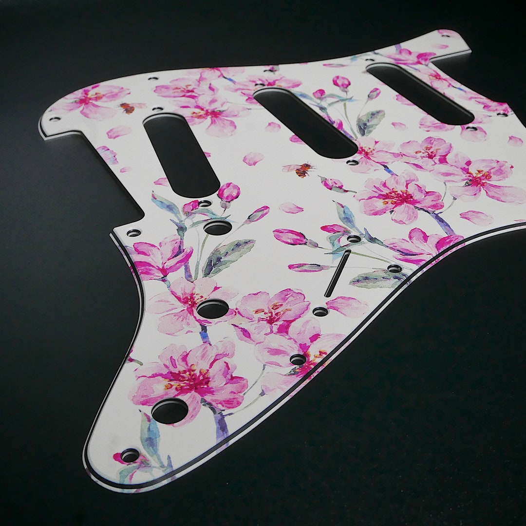 Fender ST Style Pickguard • Cherry Blossom • Custom Pickguard • Graphic ...