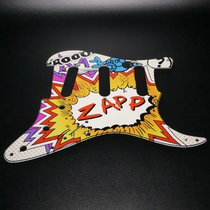 Fender ST Style Pickguard • Pop Art ZAPP • Custom Pickguard • Graphic ...
