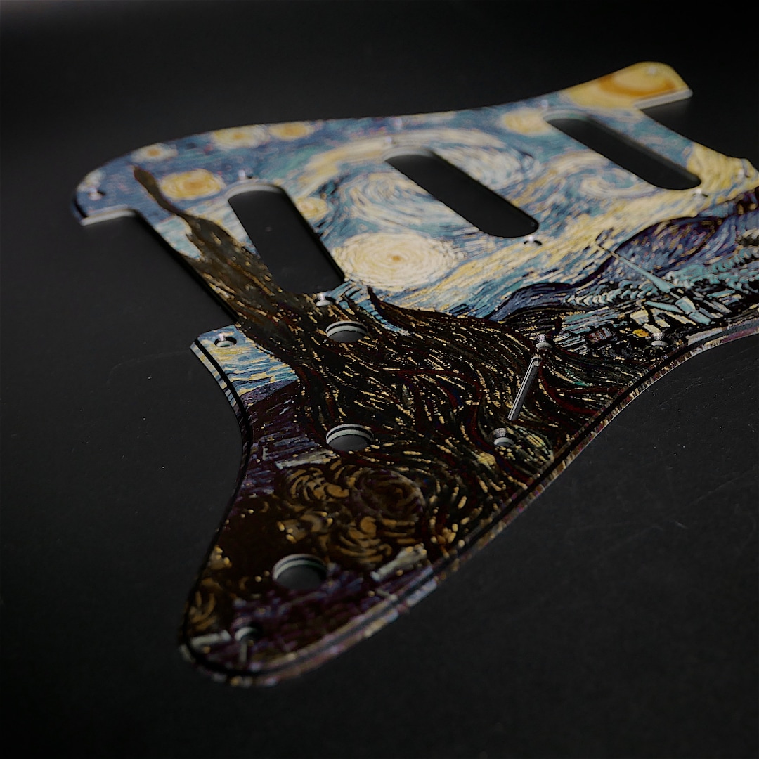 Fender ST Style Pickguard • the Starry Night - Van Gogh • Custom ...