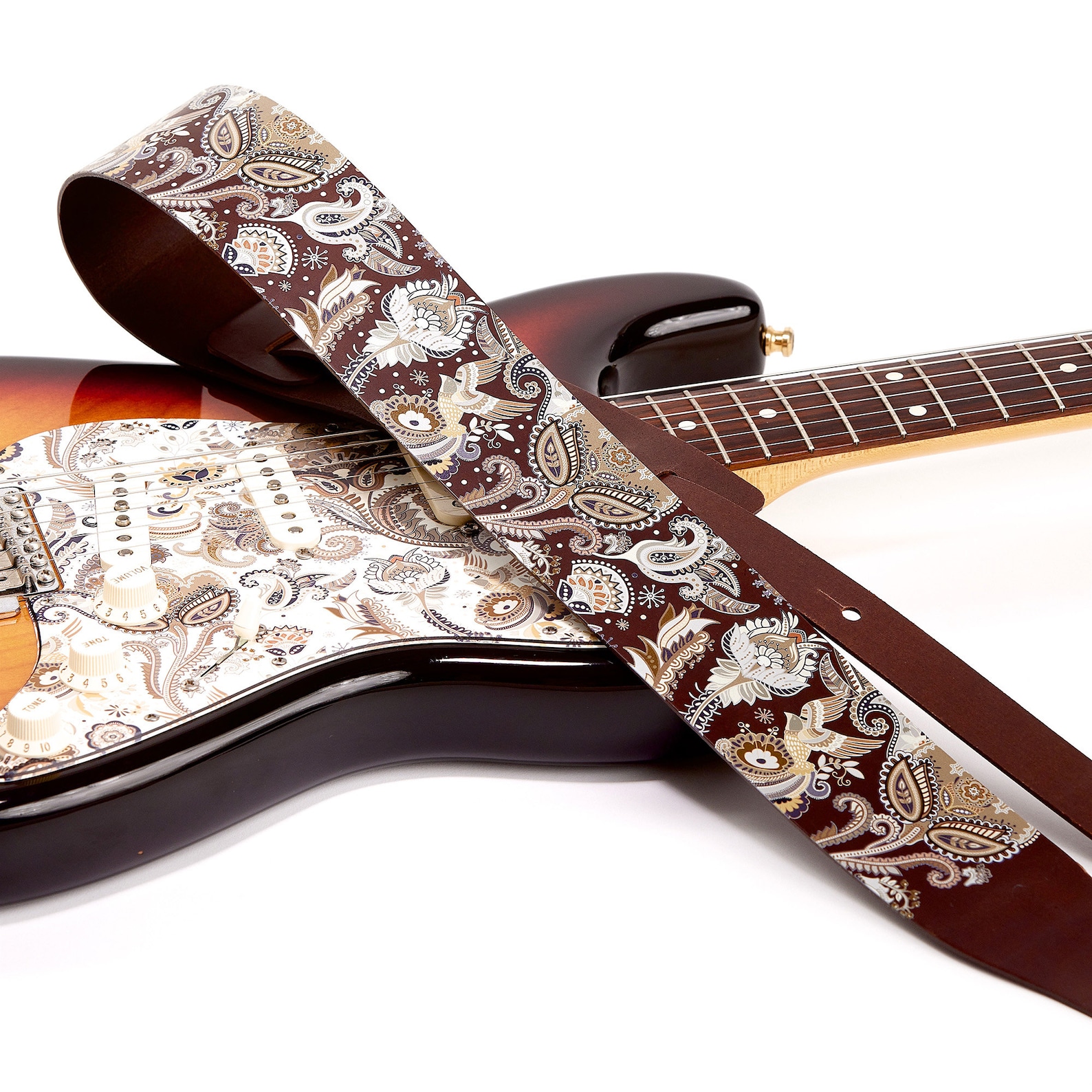 Paisley Pattern 8 for Guitar Strap 100% Italy Barrel Leather | Etsy