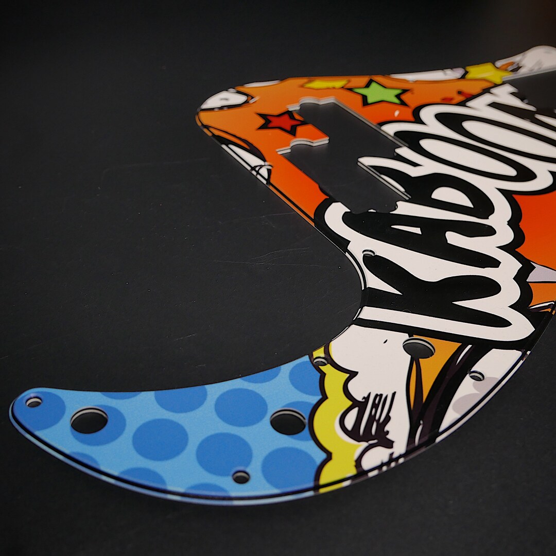 Fender Precision Bass Pickguard Pop Art Kaboom Custom Pickguard Graphic ...