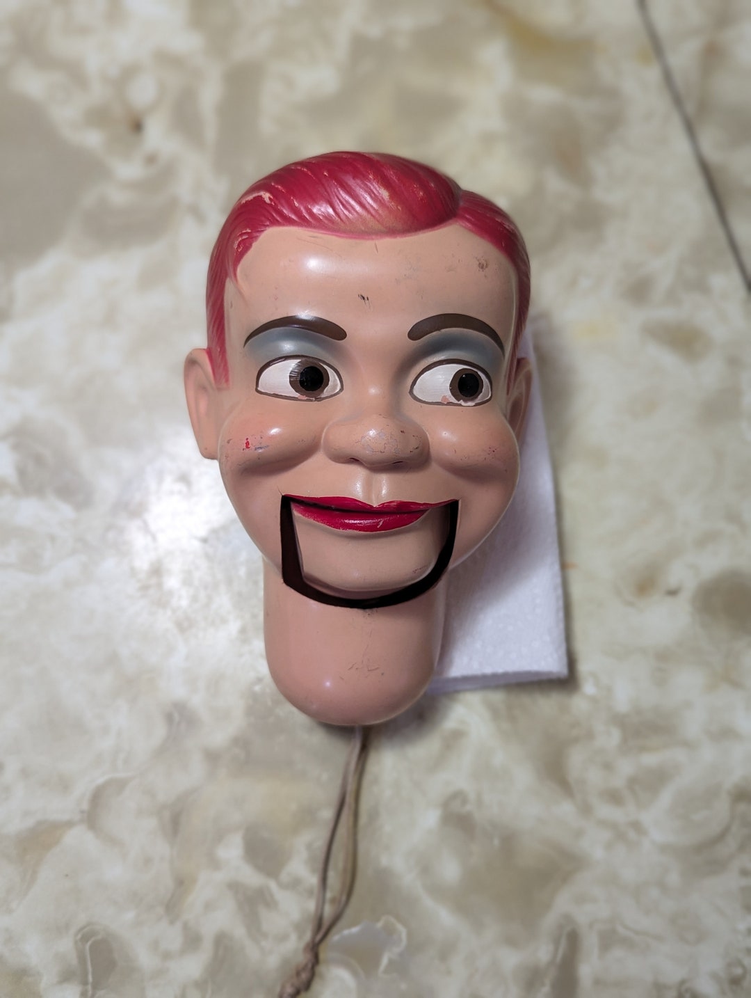 Vintage Red Head Ventriloquist Doll Head With String - Etsy