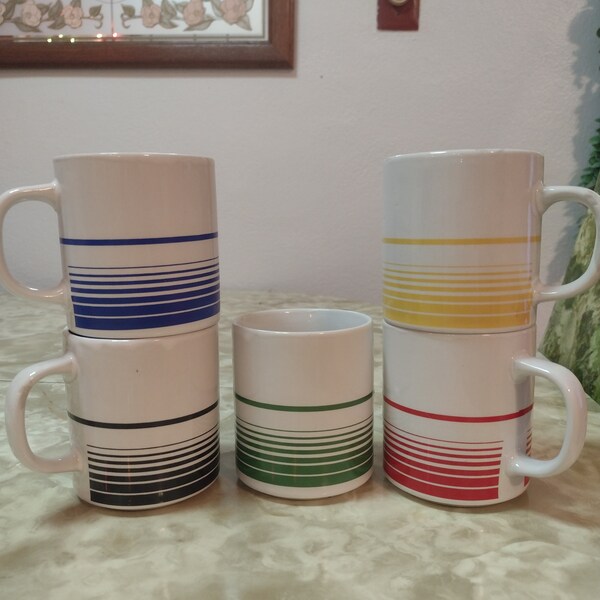 Striped Mugs - Etsy