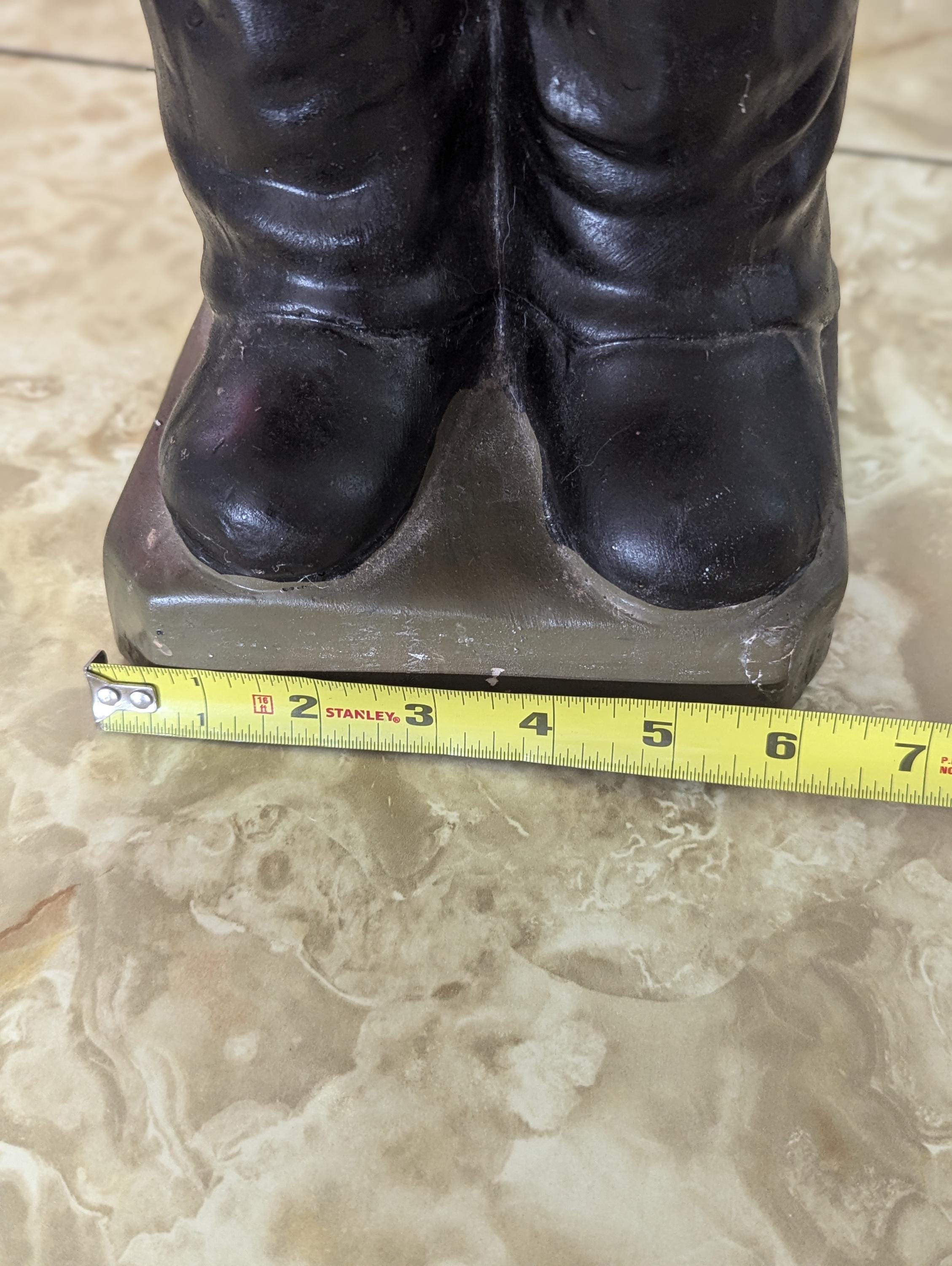 Vintage Plaster Caste Butler Holding Small Tray 22" Tall With Polka Dot ...