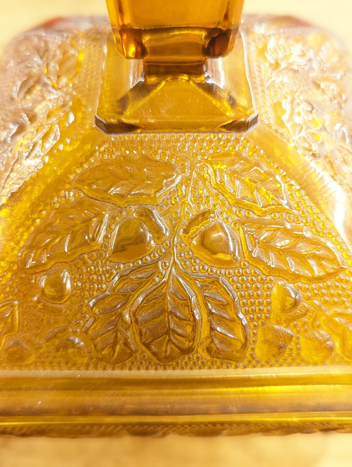 Vintage Jeanette Glass Co. Marigold and Acorns Amber Glass - Etsy