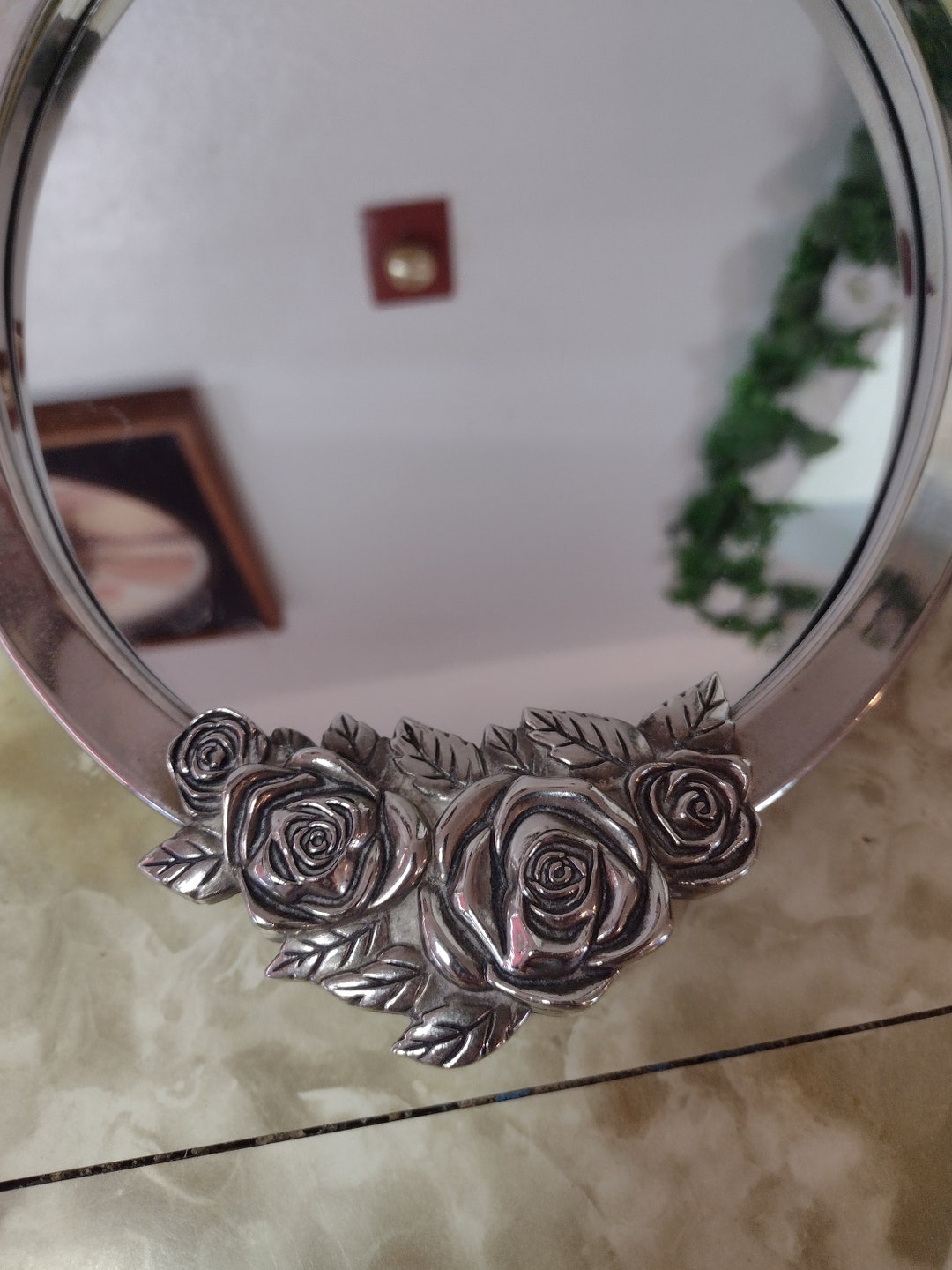Original Godinger Silver Plated With Mirror Serving Tray With Rose ...