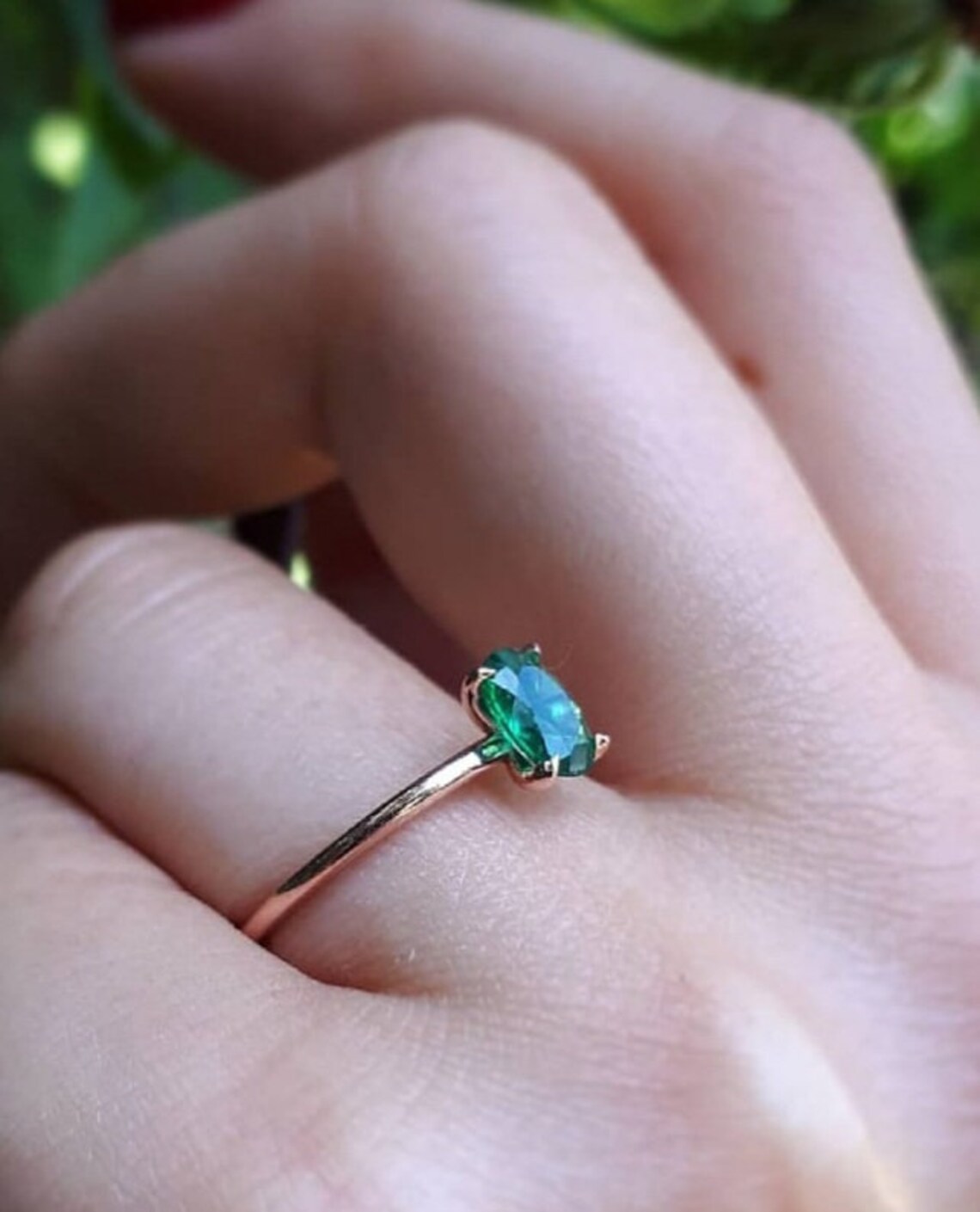 Oval Cut Emerald Ring Custom Birthstone Ring Birthstone | Etsy