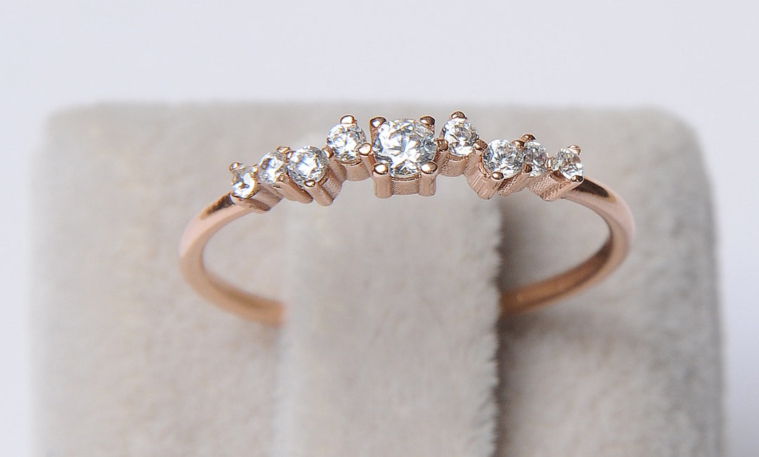 Cluster Ring, 14k Gold Cluster Ring, Tiny Cluster Ring, Multistone Ring ...
