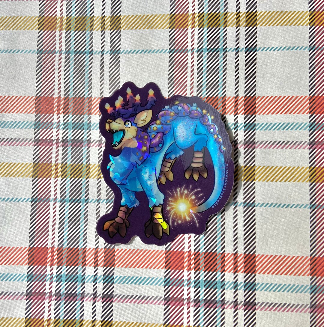 Birthday Cake Dragon/ Holographic/ Holo/ Holo Sticker/ Fun Sticker ...